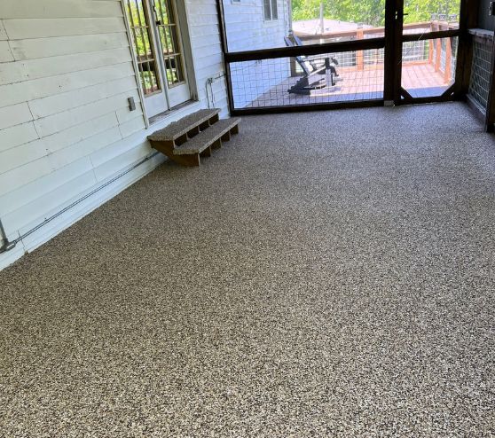Epoxy Flake Flooring for Homeowner Patio in Camden | MACH ONE®